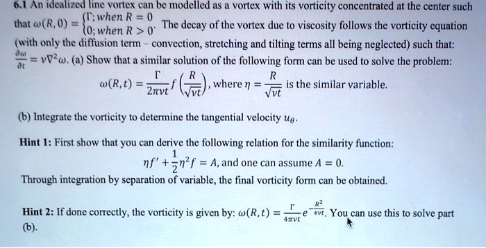 SOLVED: An idealized line vortex can be modeled as a vortex with its ...