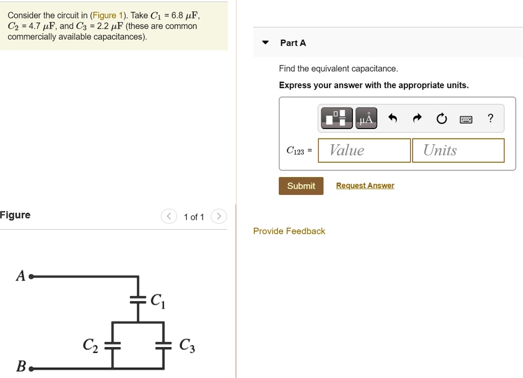 SOLVED: Consider the circuit in (Figure 1). Take C1 6.8 pF C2 = 4.7 pF ...