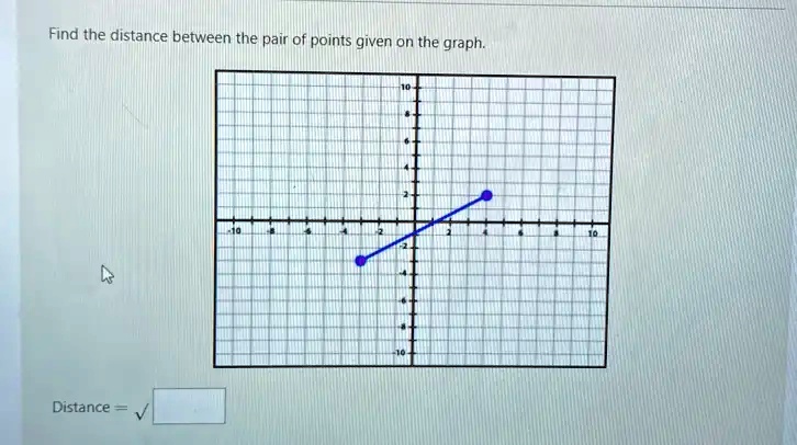 SOLVED: Find the distance between the pair of points given on the graph: Distance