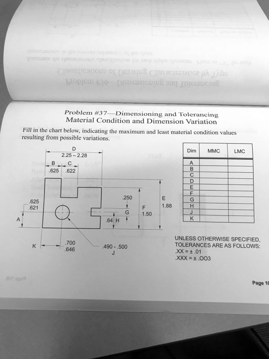SOLVED: Problem #37 - Dimensioning and Tolerancing: Material Condition and Dimension Variation ...