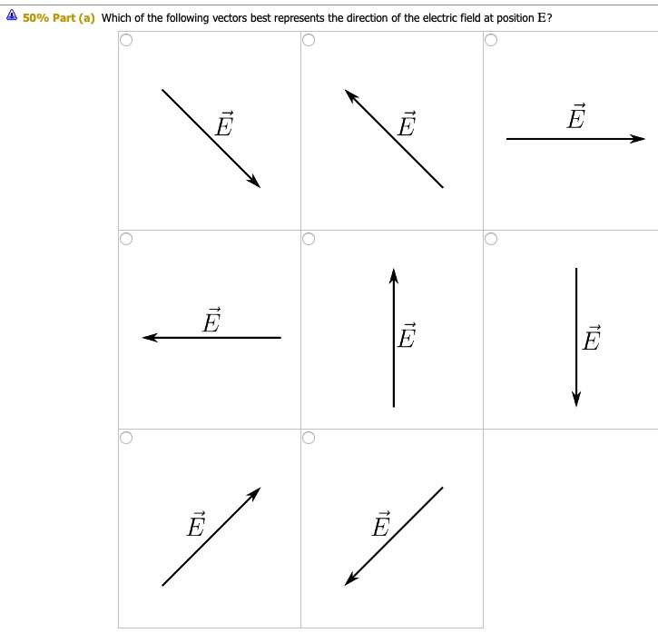 50 part a which of the following vectors best represents the direction ...