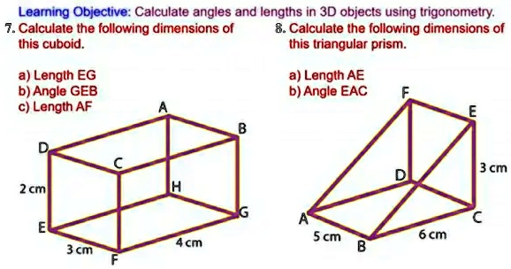 SOLVED: Learning Objective: Calculate angles and lengths in 3D objects ...