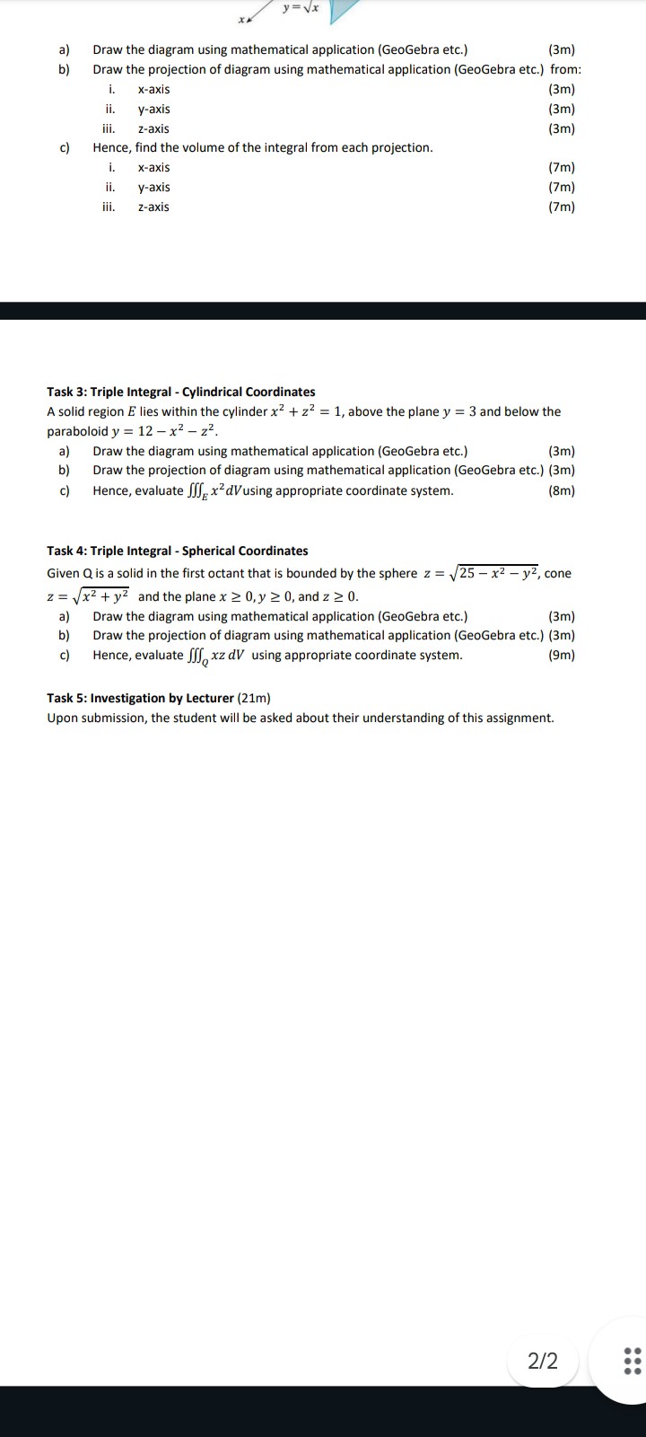 SOLVED: a) Draw the diagram using mathematical application (GeoGebra etc.) (3 m) b) Draw the ...