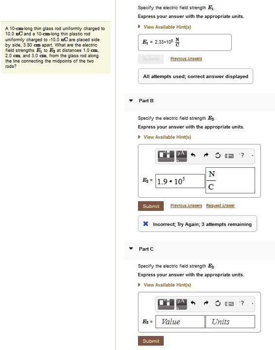 SOLVED: Texts: Specify the electric field strength E. Express your ...