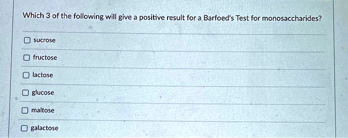 SOLVED: Which 3 of the following will give a positive result for ...