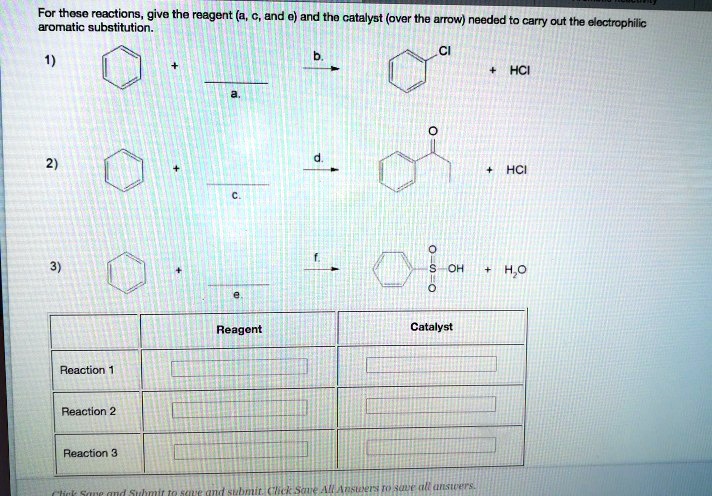 SOLVED: For those reactions, give the reagent (a and @) and tho catalyst (over the arrow) needed ...