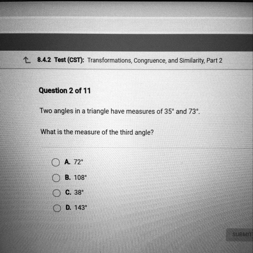 ?8.4.2 Test (CST): Transformations, Congruence, and Similarity, Part 2 ...
