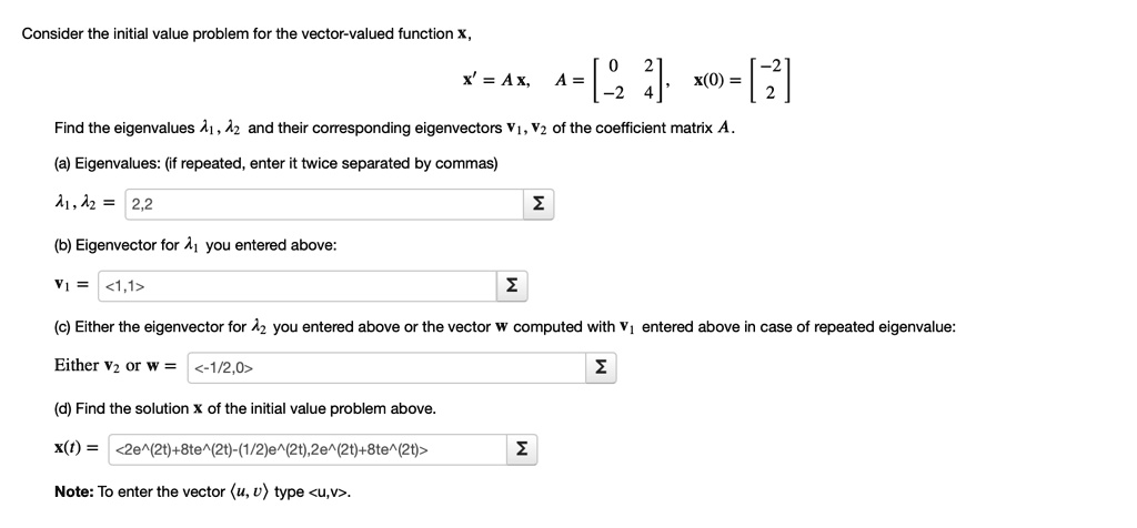 SOLVED: Consider the initial value problem for the vector-valued function x , X' =Ax ^= [9 4, xo ...