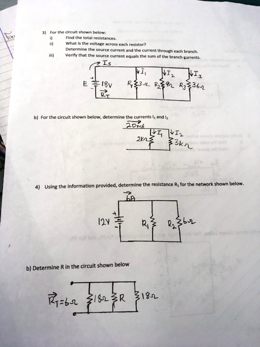 SOLVED: For the circuit shown below: i) Find the total resistance. ii) What is the voltage ...