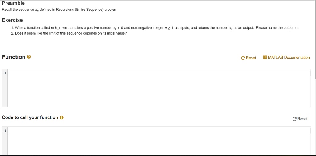 Solved Preamble Recall The Sequence X Defined In The Recursions Entire Sequence Problem