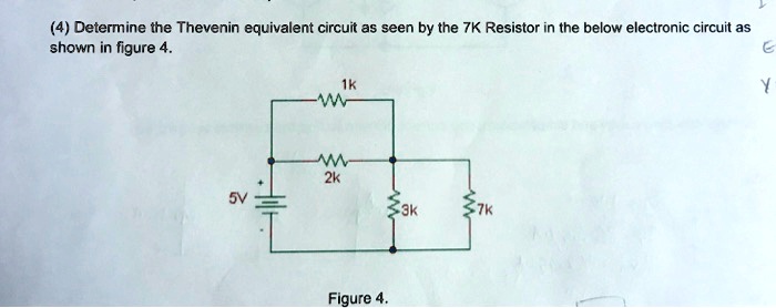 SOLVED: Determine the Thevenin equivalent circuit as seen by the 7K resistor in the below ...