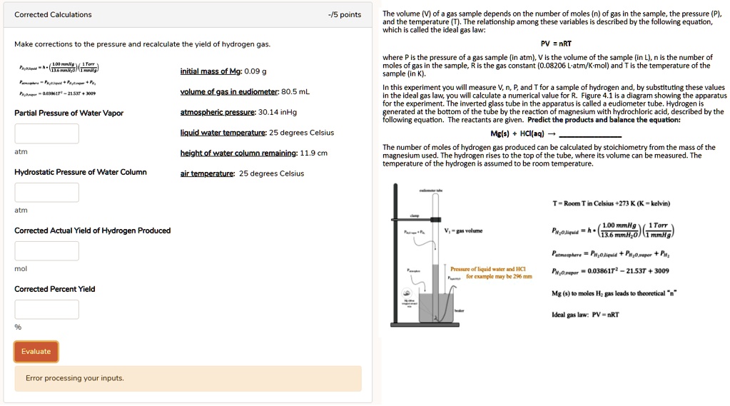 SOLVED: The volume (V) of a gas sample depends on the number of moles ...