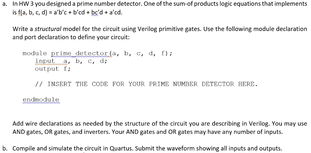 a. In HW 3 you designed a prime number detector. One of the sum-of ...