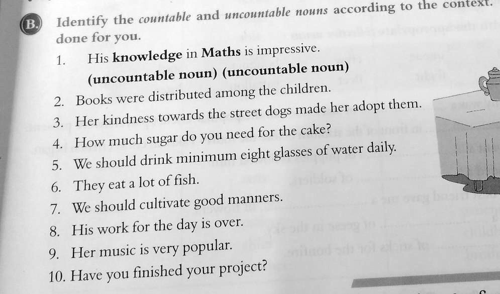 solve this pleaseenglish grammer and uncountable nouns according to the ...