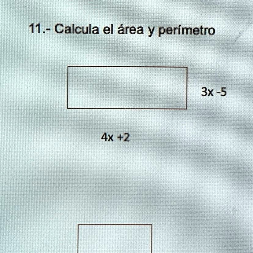 SOLVED: 11.- Calcula el área y perímetro 11.- Calcula el área y ...