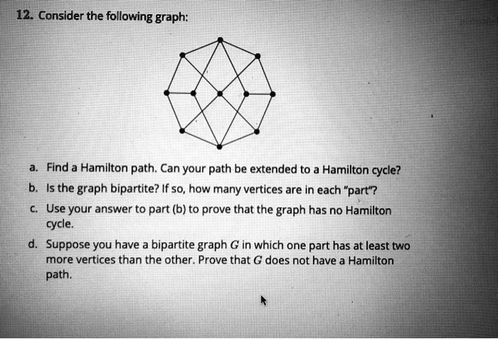 12 consider the following graph find a hamilton path can your path be extended to a hamilton ...