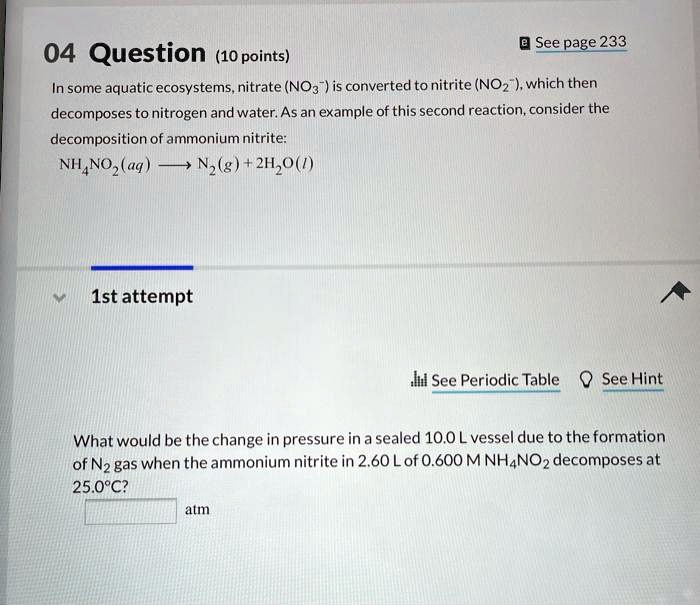 SOLVED: See page 233 04 Question (10 points) In some aquatic ecosystems ...