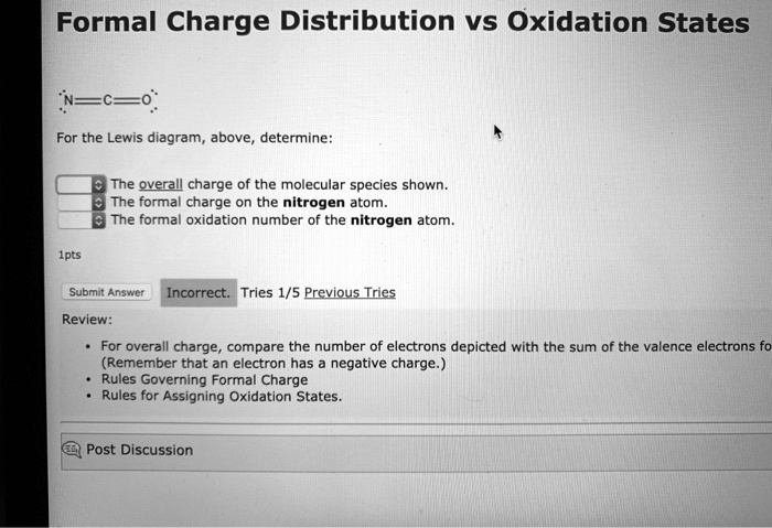 formal charge distribution vs oxidation states for the lewis diagram ...