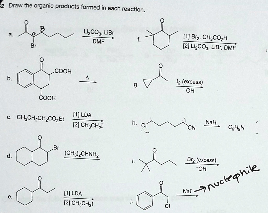 SOLVED: Please help with these reactions! Draw the organic products ...