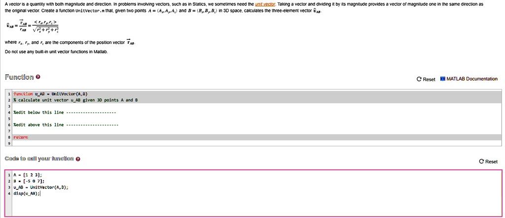 SOLVED: A vector is a quantity with both magnitude and direction. In problems involving vectors ...