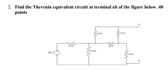 SOLVED: Find the Thevenin equivalent circuit at terminal ab of the figure below. Find the ...