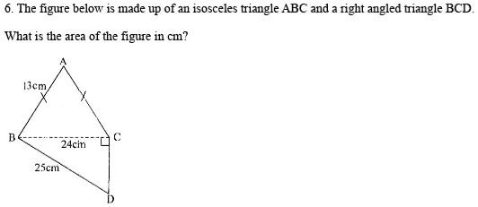 6. The figure below is made up of an isosceles triangle ABC and a right ...