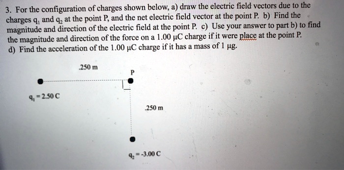 SOLVED: For the confie iguration of charges shown below; a) draw the ...
