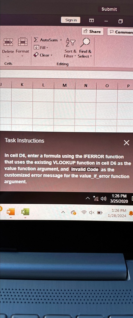 VIDEO solution: Task Instructions In cell D6, enter a formula using the ... VIDEO solution: Task Instructions In cell D6, enter a formula using the ...