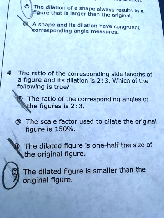 SOLVED: The dilation of a shape figure that is larger than always ...
