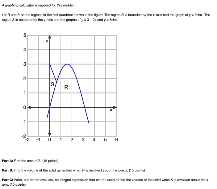 graphing calculator required for this problem let r and be the regions the first quadrant shown ...
