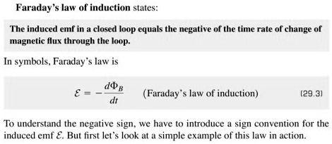 SOLVED: Faraday' s law Of induction states: The induced emf in a closed ...