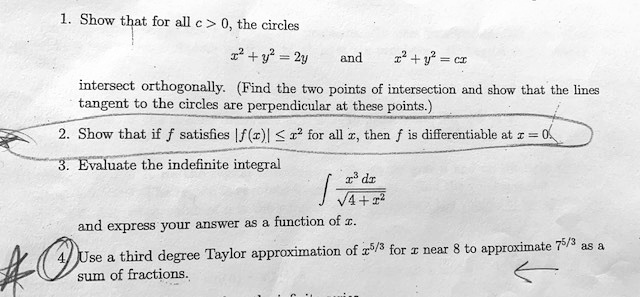 SOLVED: Show that for all c > 0, the circles 2+y2 = 2y and T2+02 = C ...
