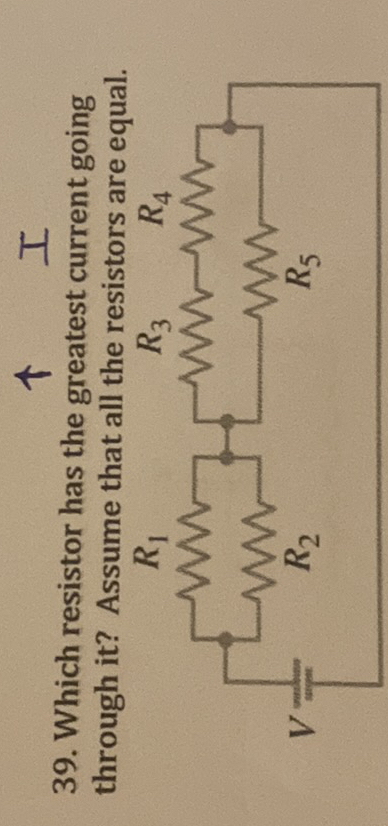 SOLVED: 39. Which resistor has the greatest current going through it ...