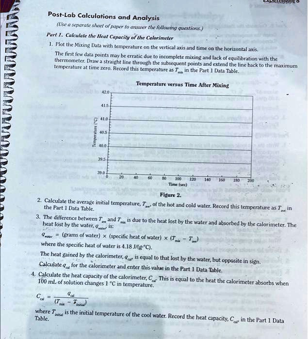texts 10290 post lab calculations and analysis use a separate sheet of paper to answer the ...