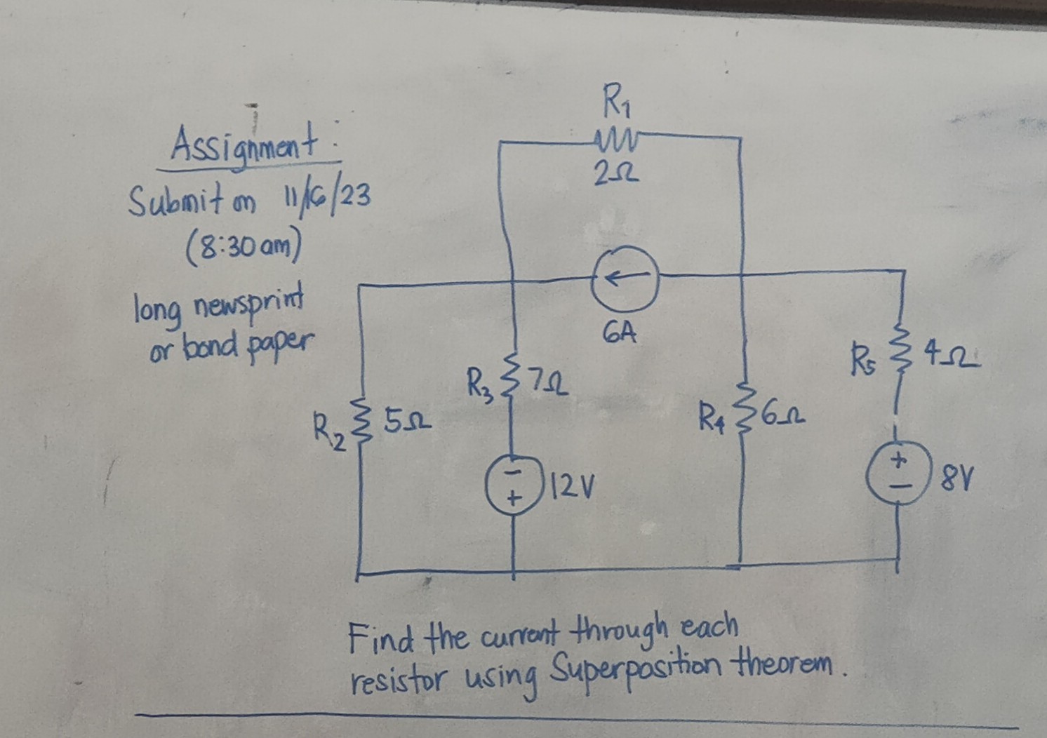 Solved Assignment Find The Current Through Each Resistor Using Superposition Theorem 6258