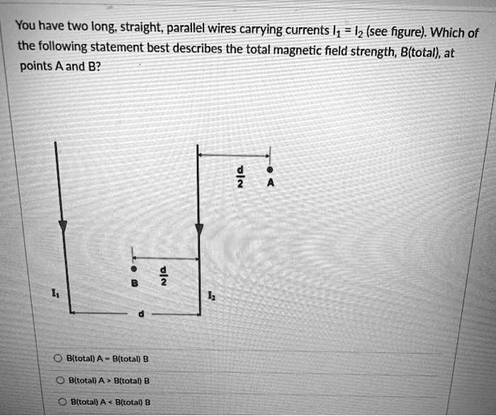 you have two long straight parallel wires carrying currents i iz see ...
