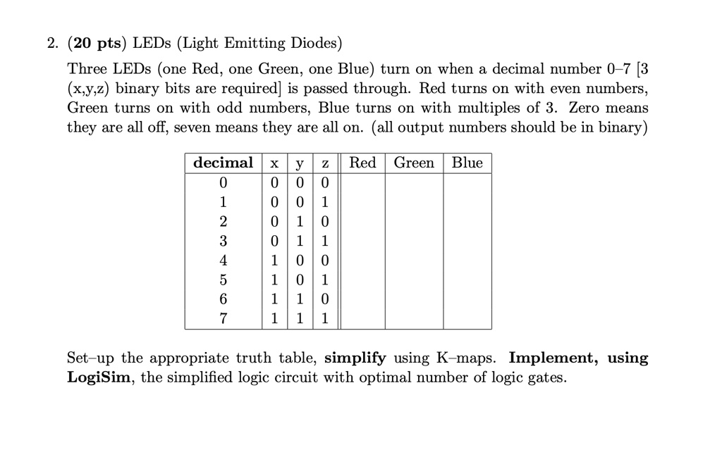 [GET ANSWER] 2. (20 pts) LEDs (Light Emitting Diodes) Three LEDs (one ...
