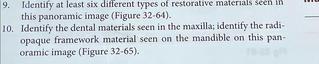 Identify at least six different types of restorative materials seen in ...