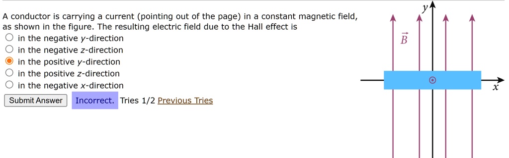 A conductor is carrying a current (pointing out of the page) in a ...