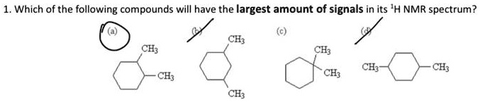 SOLVED: 1.Which of the following compounds will have the largest amount ...