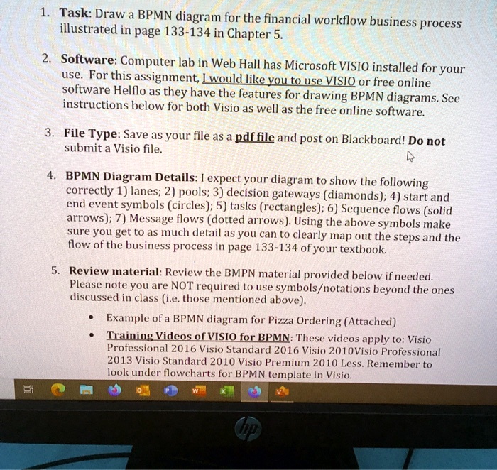 1taskdraw a bpmn diagram for the financial workflow business process illustrated in page 133 134 ...