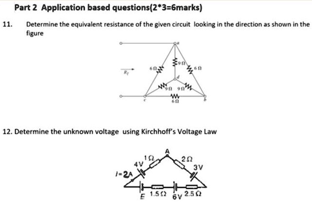 SOLVED: 11. Determine the equivalent resistance of the given circuit looking in the direction as ...