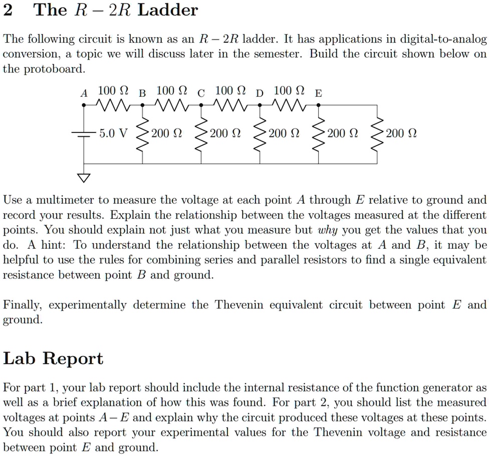 2 The R-2R Ladder The following circuit is known as an R-2R ladder. It ...