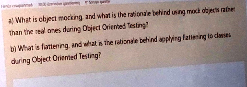 Solved Texts A What Is Object Mocking And What Is The Rationale Behind Using Mock Objects 5486