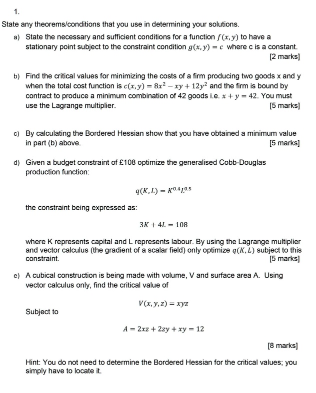 state any theoremslconditions that you use in determining your solutions state the necessary and ...