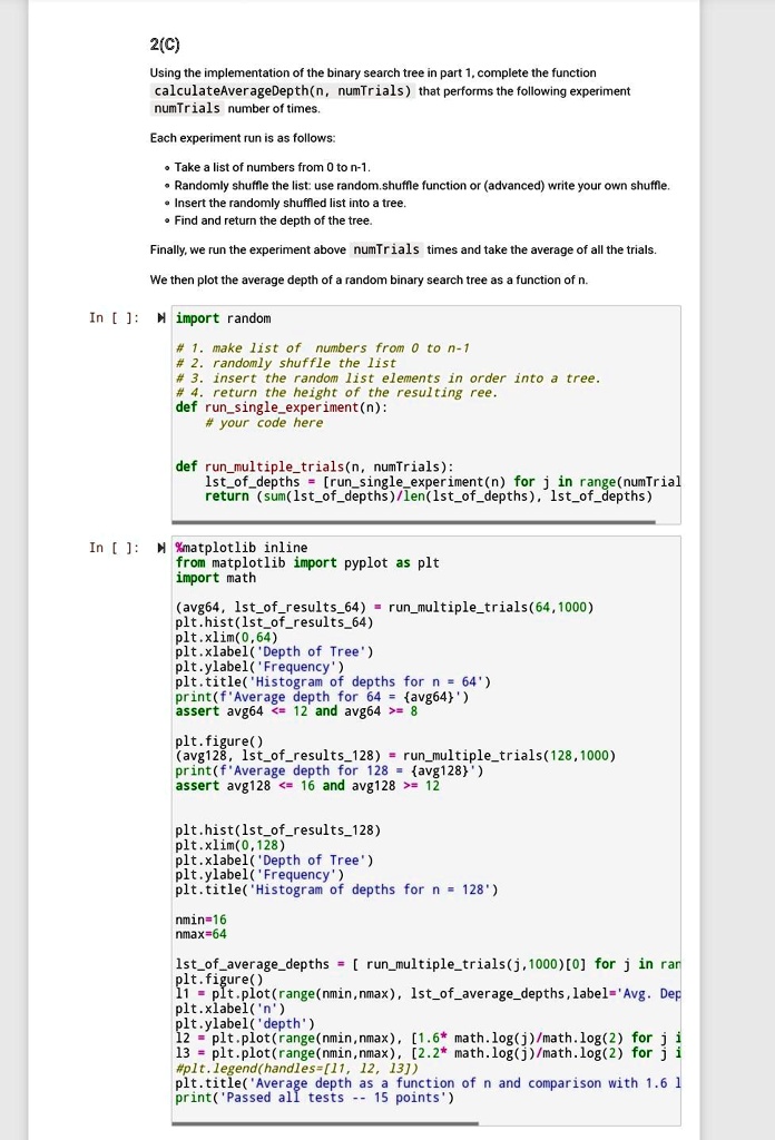 Text Complete The Code In Python Jupyter 2c Using The Implementation Of The Binary Search