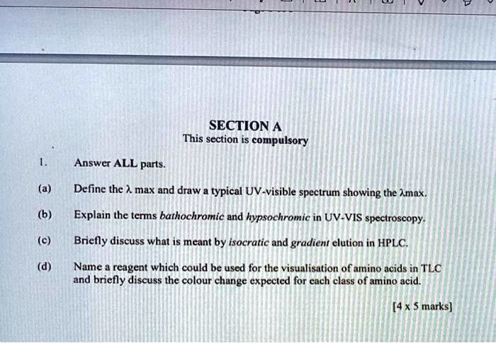 SOLVED: SECTIONA This section is compulsory 1. Answer ALLparts (a ...