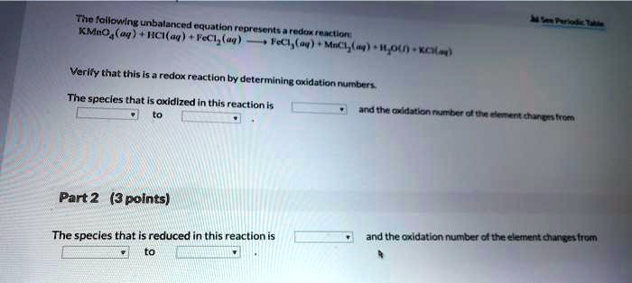 [GET ANSWER] The following unbalanced equation represents a redox ...
