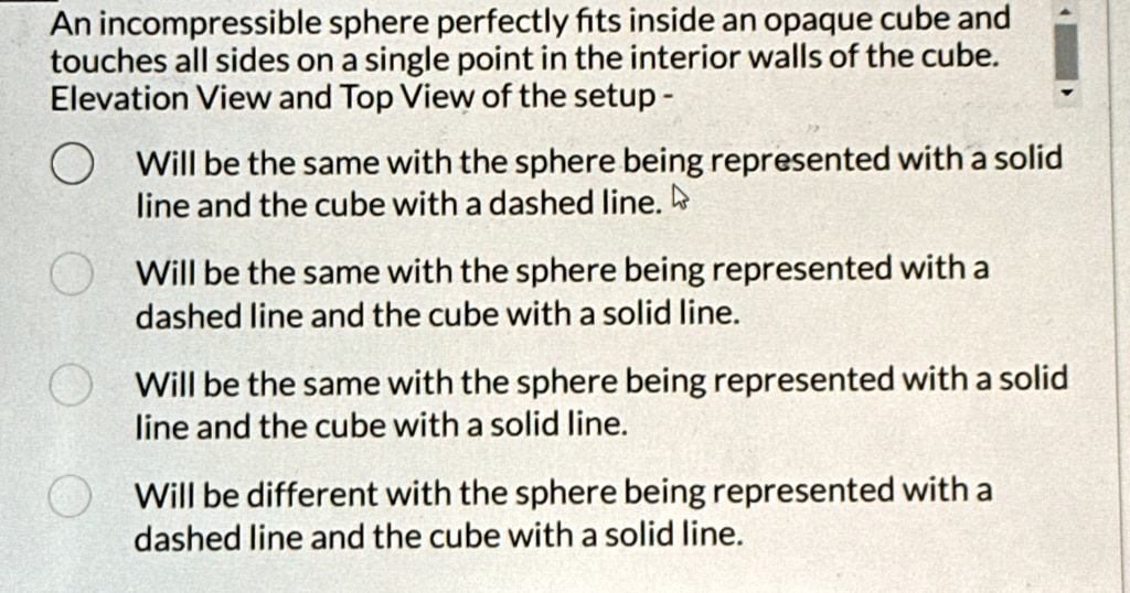 an incompressible sphere perfectly fits inside an opaque cube and ...