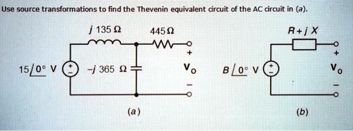 Use source transformations to find the Thevenin equivalent circuit of the AC circuit in (a). j ...